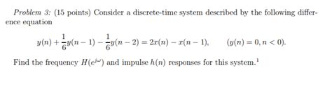 Solved Problem Points Consider A Discrete Time Chegg