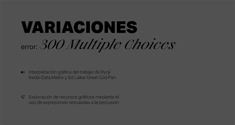 Variaciones Error 300 Multiple Choices Behance