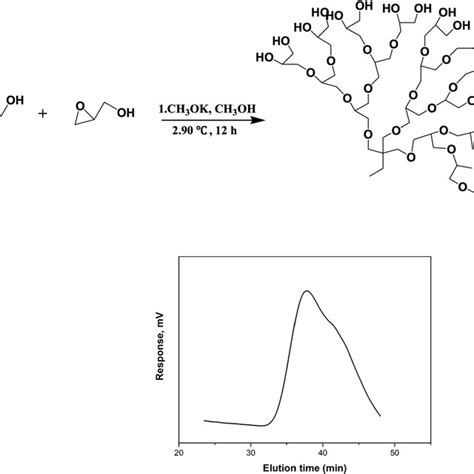 Synthesis Route Of Hpg And Gpc Elution Curve Of Hpg Download