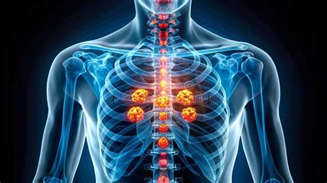 Bone Scan Reveals Metastatic Cancer Spread Multiple Focal Lesions And Unknown Primary Site Stock