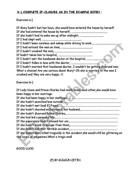 worksheet on the third conditional ESL worksheet by gülgün