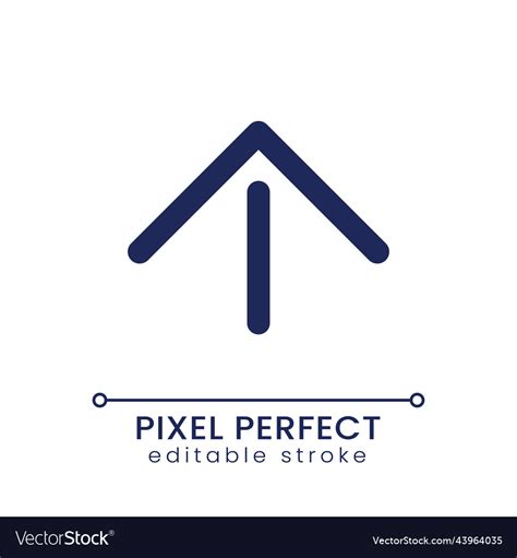 Move Upward Pixel Perfect Linear Ui Icon Vector Image