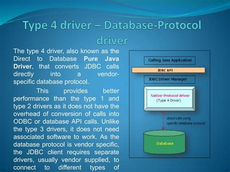 Jdbc Driver Types Pptx Databases Computer Software And Applications