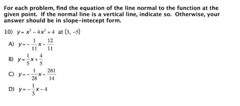 Solved A Y For Each Problem Find The Equation Of The Line Chegg