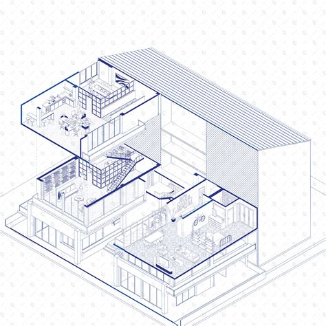 Axonometric Cad Apartment Block Bundle Toffu Co