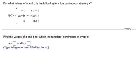 Solved For What Values Of A And B ﻿is The Following Function