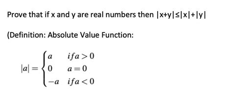 Solved Prove That If X And Y Are Real Numbers Then