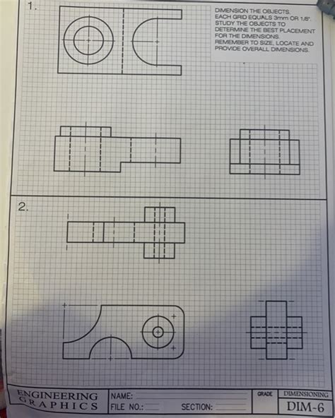 solved dimension the objects each grid equals 3mm or 1 8