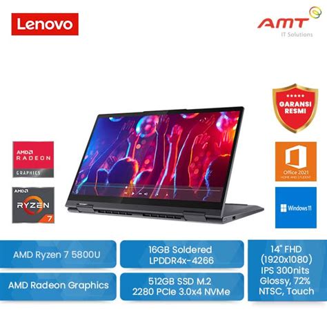 Jual LENOVO Yoga 7 14ACN6 R7 5800U 16 GB AMD Radeon 512GB SSD W11 OHS ...