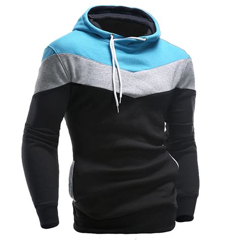 New 2016 Mens Hoodies And Sweatshirts Patchwork Hoodies Men Brand