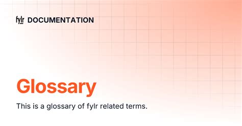 Glossary Documentation