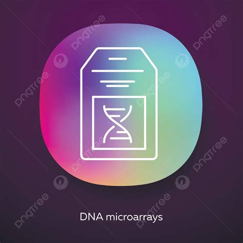 Microscopic Gene Chip Icon For Bioengineering App Collection Bio Interface Vector Collection