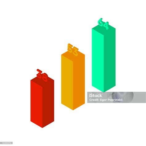 히스토그램 흰색 배경에 여러 가지 색상 그래프 성장 차트 이좀트리 0명에 대한 스톡 벡터 아트 및 기타 이미지 0명 3차원 형태 Led 조명 Istock