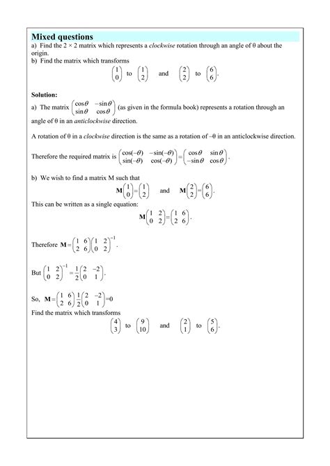 do you know matrix transformations pdf