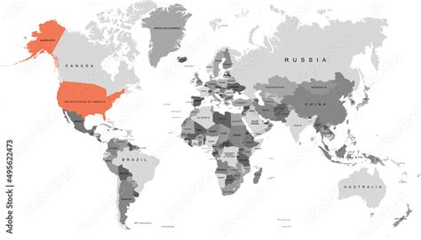 World Map United States Of America Map Usa Stock Vector Adobe Stock