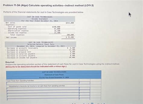 solved problem 11 3a algo calculate operating