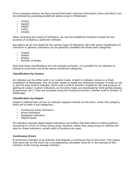 Indicator Types Pdf Chart Moving Average