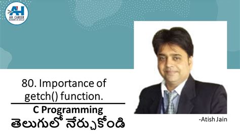 80 importance of getch function c programming in telugu youtube