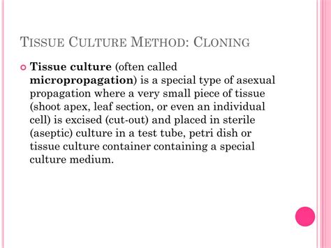 PPT TECHNIQUES IN BIOTECHNOLOGY TISSUE CULTURE PowerPoint Presentation ID 2111532