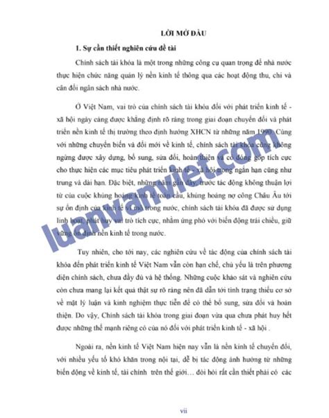 Mẫu Luận Văn Chính Sách Tài Khóa Việt Nam Tải Miễn Phí