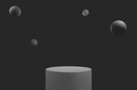 빈 검은색 연단3d 회색 배경에 연단을 표시합니다 스탠드 프레젠테이션을 위한 최소한의 모형 추상 검정 배경 개념입니다 기하학적
