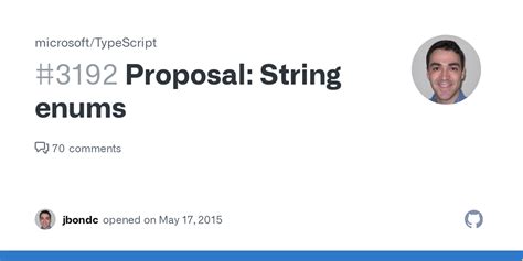 Proposal String Enums · Issue 3192 · Microsofttypescript · Github