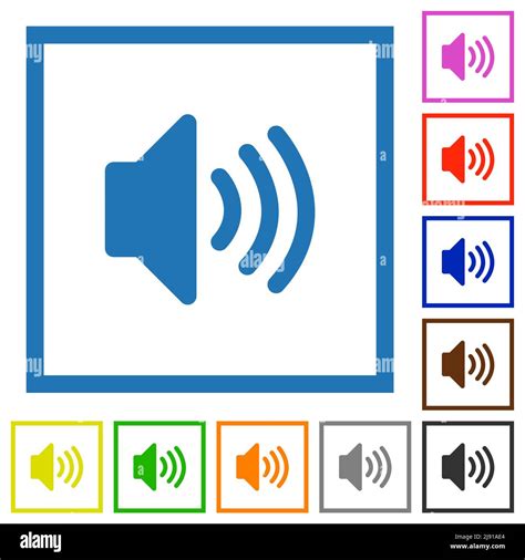 Volume Solid Flat Color Icons With Quadrant Frames On White Background