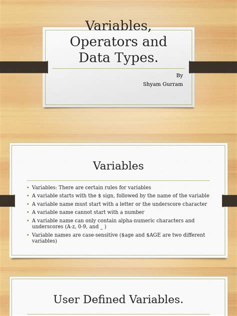 Variables Operators Data Types Pdf