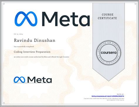 🧑‍💻 completed meta coding interview preparation course 💼 ravindu