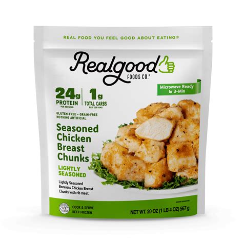 Realgood Foods Co Lightly Seasoned Chicken Breast Nuggets 20 Oz Bag