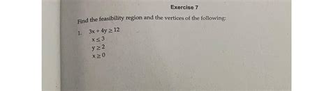 Solved Exercise 7find The Feasibility Region And The