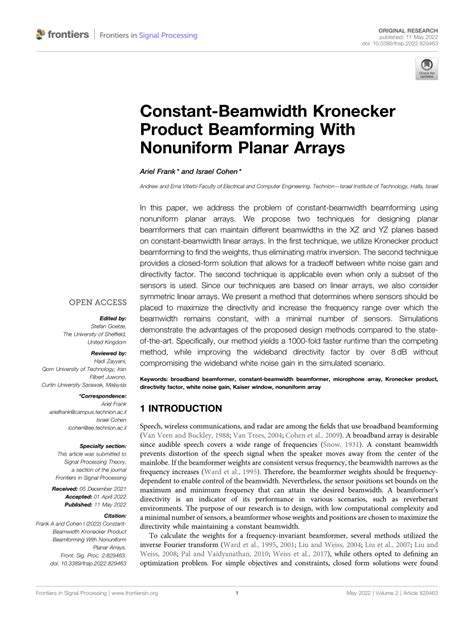 Pdf Constant Beamwidth Kronecker Product Beamforming With Nonuniform