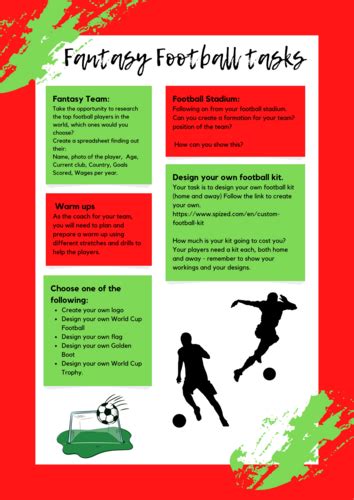 Football Fantasy Task Teaching Resources