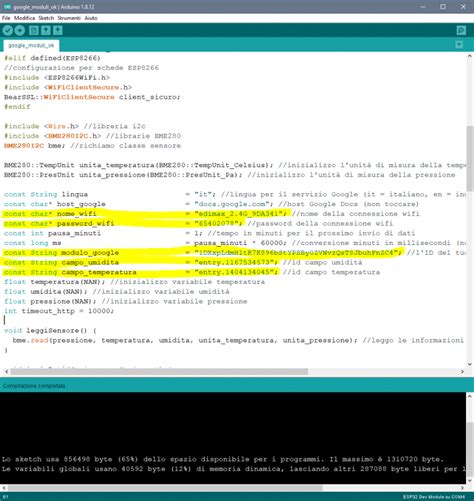 Raccogliere Ed Elaborare I Dati Su Google Drive Con Arduino MKR Wi Fi ESP E ESP
