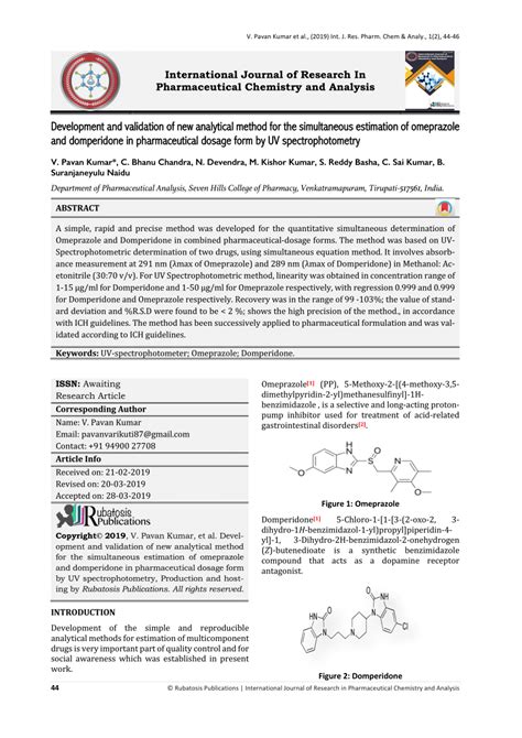 Pdf Development And Validation Of New Analytical Method For The