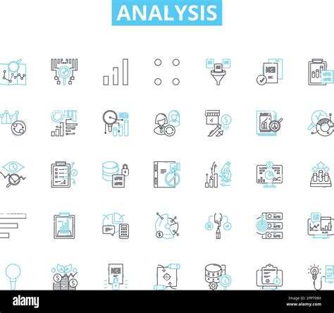 Analysis Linear Icons Set Examination Evaluation Assessment