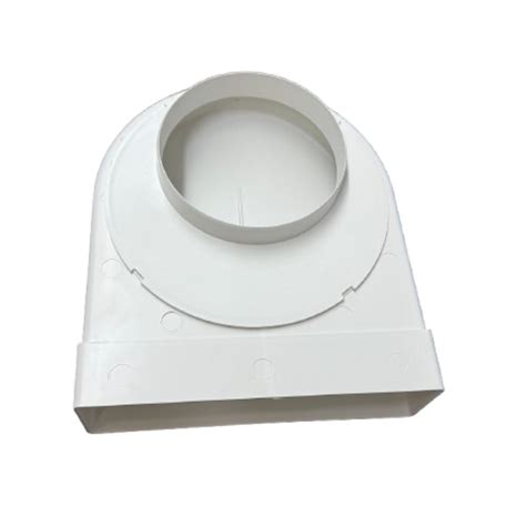 90° Rotating Flat To Round Ducting Elbow Adapter 204mm X 60mm To 125mm