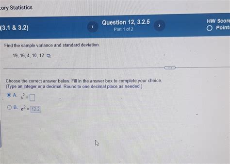 Solved What Is The Sample Variance And Standard Deviation Chegg