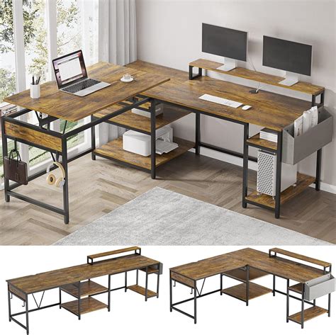 Sedeta 98 4” Office Desk L Shaped Desk With Lift Top