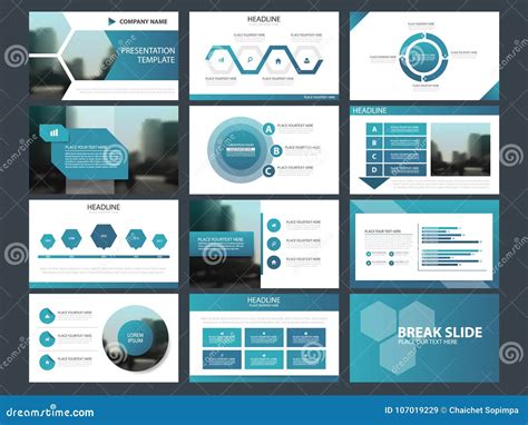Blue Abstract Presentation Templates Infographic Elements Template Flat Design Set For Annual