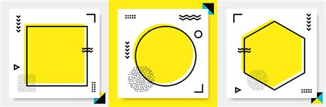 추상 기하학적 프레임 세트입니다 사각형 카드 펑키 줄무늬와 도트 모양과 텍스트 프레임 배경을 따옴표 미래 형 브로셔 광고 80