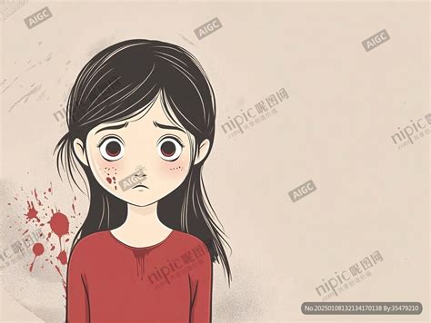 ai创作图眼睛受伤的女孩手绘 手绘受伤女孩 人物情绪插画 拒绝校园暴力校园背景 疾病插画 手绘女孩壁纸 防己插画 小女孩系列插画 女孩插画封面