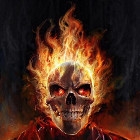 Skull Flames Drawing