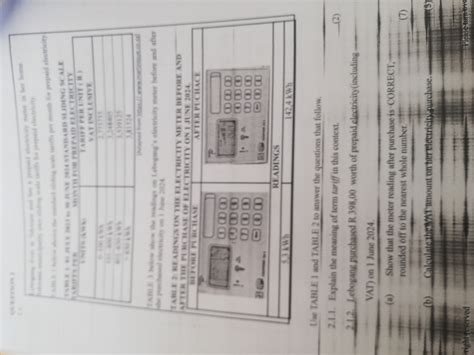 Use Table 1 And Table 2 To Answer The Questions That Follow 211 Expl