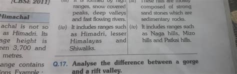 Metres Q Analyse The Difference Between A Gorge And A Rift Valley