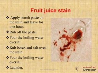 Stain Removal Methods In House Keeping Pptx