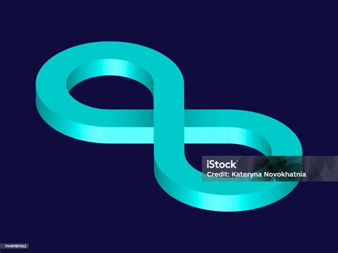 진한 파란색 배경에 민트 3d 무한대 기호 끝없는 벡터 로고 디자인 귀하의 웹 사이트 디자인 로고 응용 프로그램 Ui에 대한