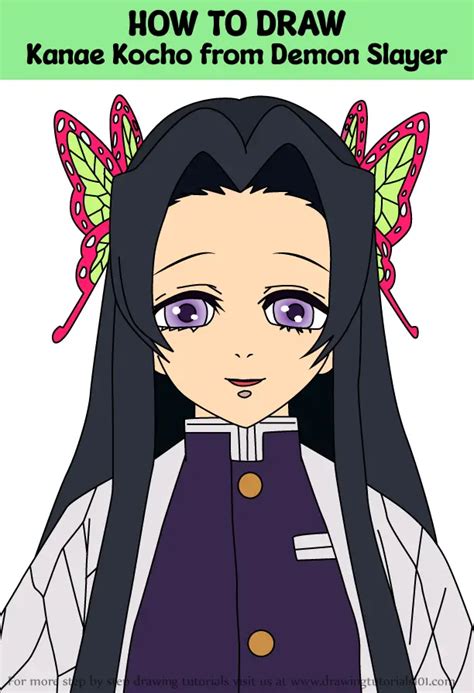 How To Draw Kanae Kocho From Demon Slayer Demon Slayer Step By Step
