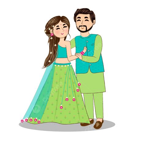 Indian Couple On Mehendi Function Cute In Traditional Mehndi And
