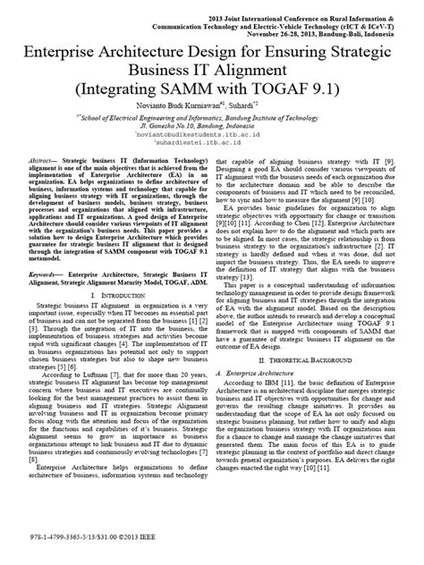 Enterprise Architecture Design For Ensuring Strategic Business It Alignment Integrating Samm